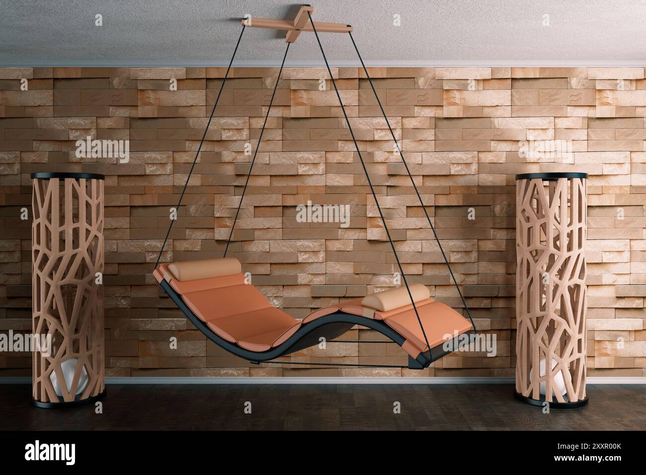 Relax Room Swing Float Chair Hammock Hanged on a Ropes in Front of ...