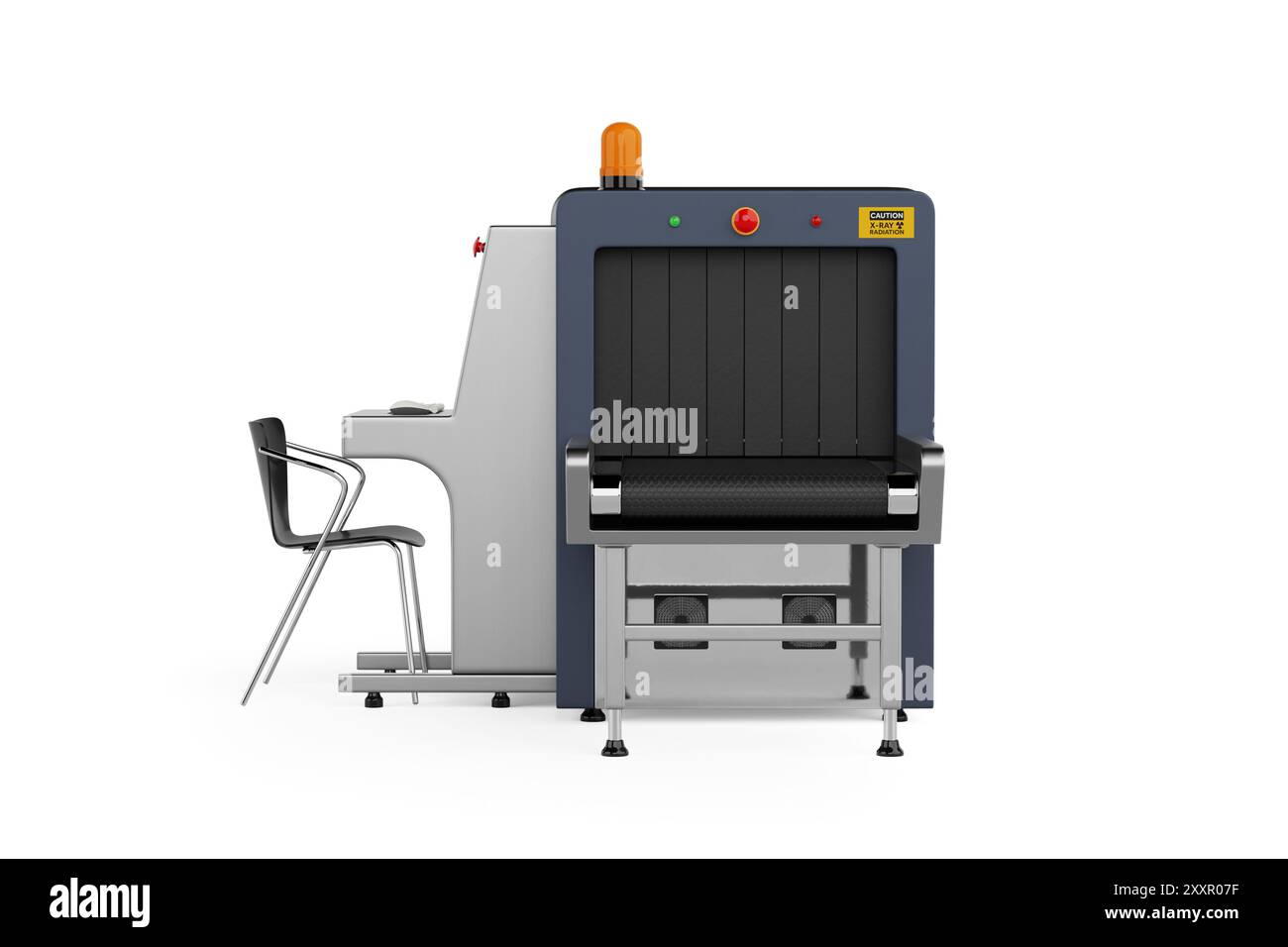 Airport X-ray Security Baggage Scanner on a white background. 3d ...