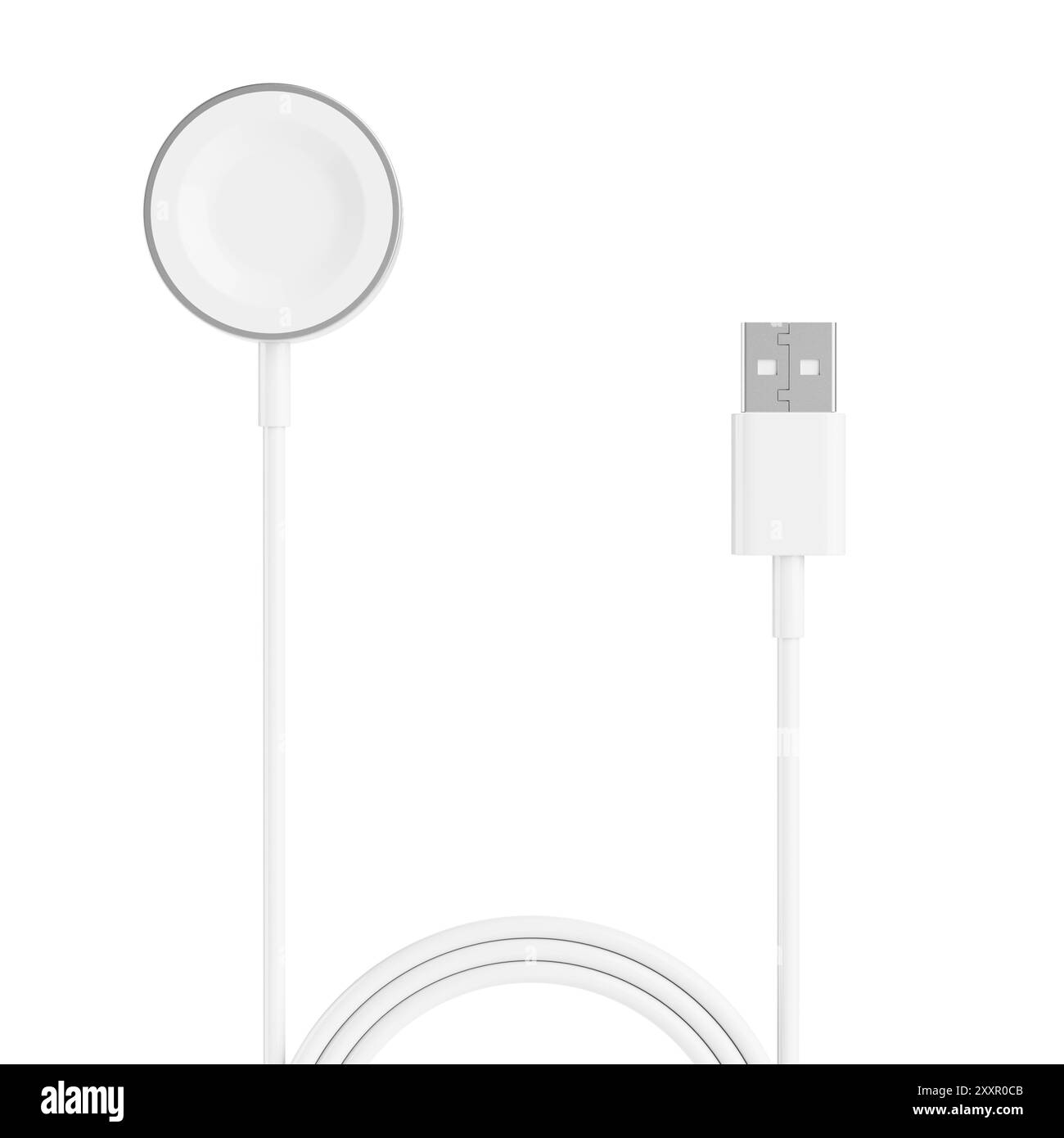 White Abstract Smartwatch Wireless Magnetic Charger Pad with USB Cable ...