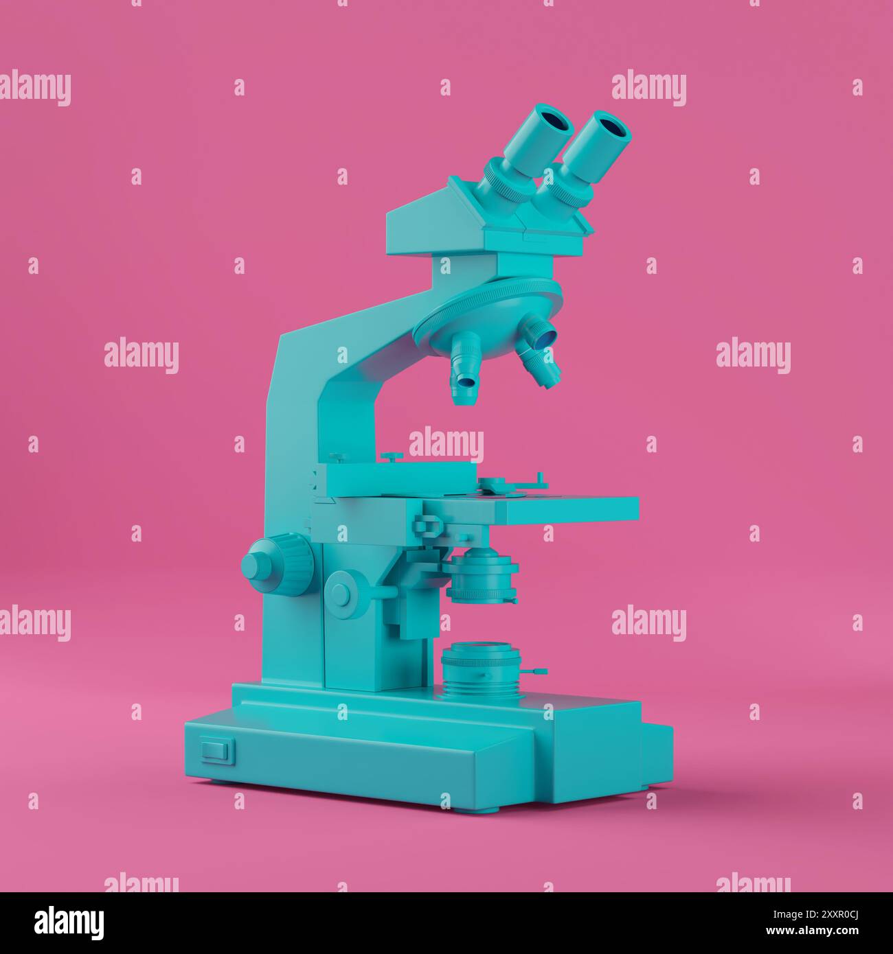 Blue Modern Golden Laboratory Microscope in Duotone Monochrome Style on ...