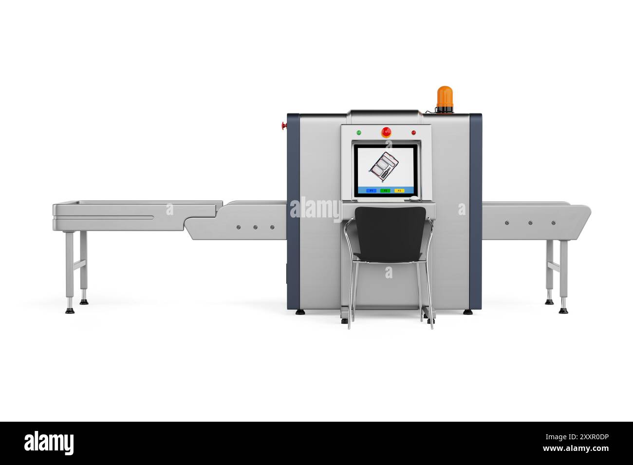 Airport X-ray Security Baggage Scanner on a white background. 3d ...