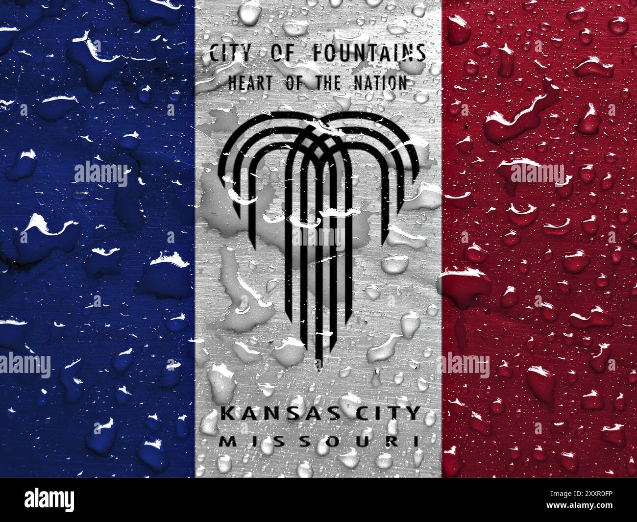 Flag of Kansas City with rain drops Stock Photo - Alamy