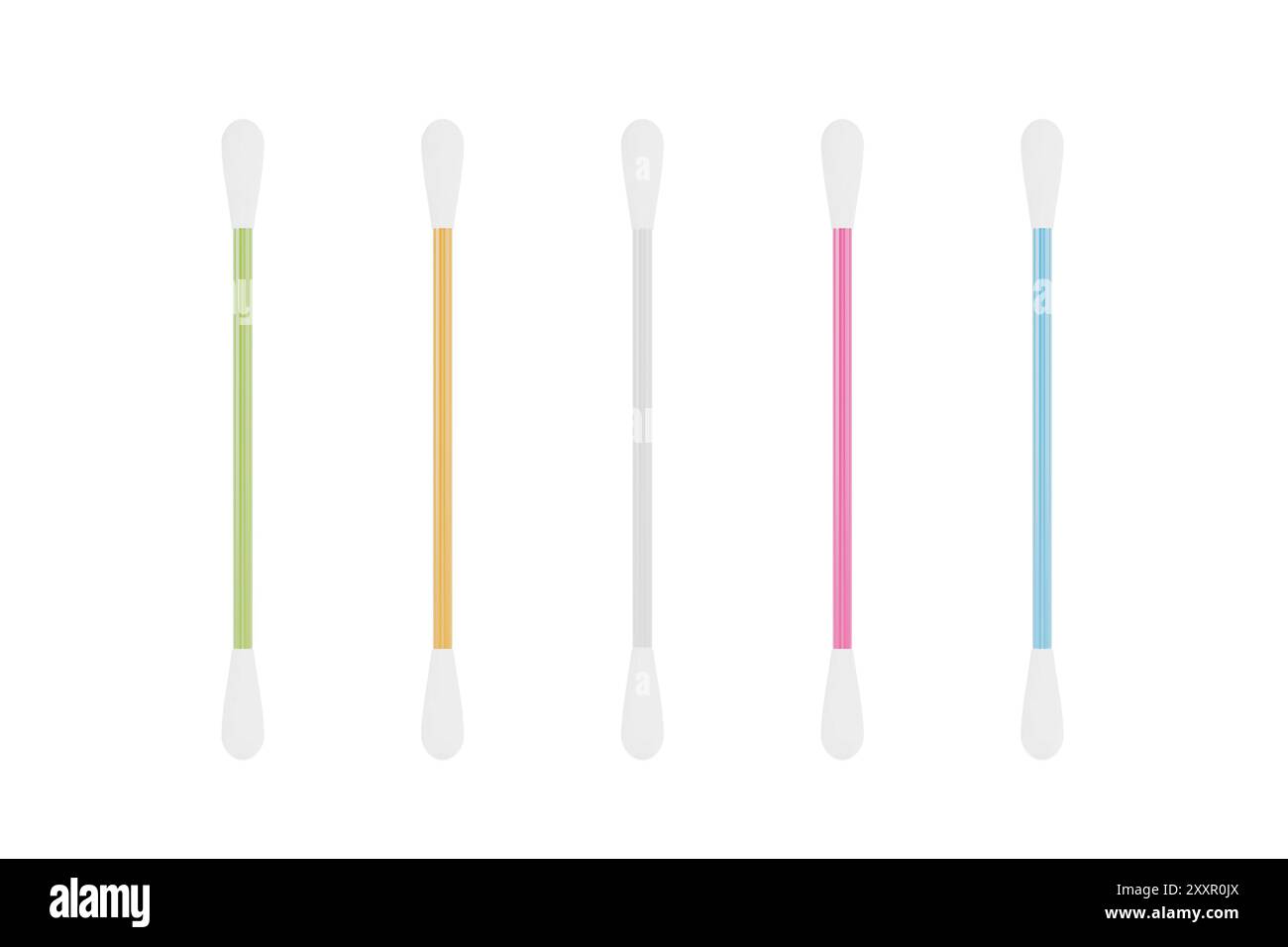 New Colour Clean Cotton Ear Swab on a white background. 3d Rendering ...