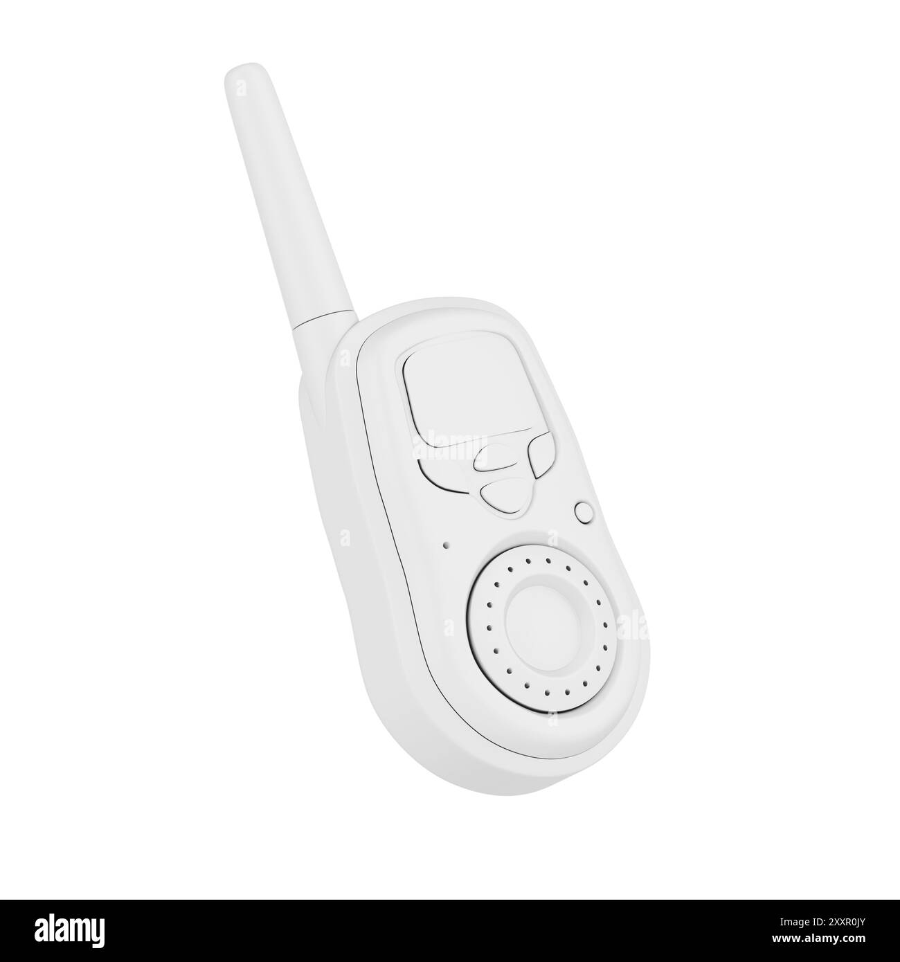 White Walkie Talkie Portable Radio Transceiver in Monochrome Clay Style ...