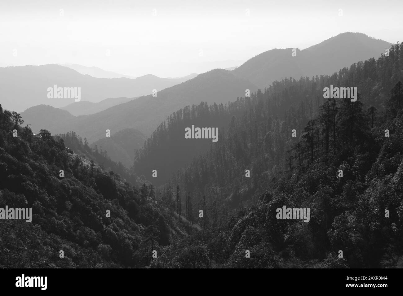 View from Isharu, Annapurna Conservation Area, Nepal. Mountain ranges ...