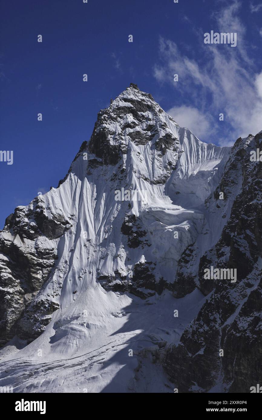 Scene in the Everest National Park. View from Renjo La mountain pass ...
