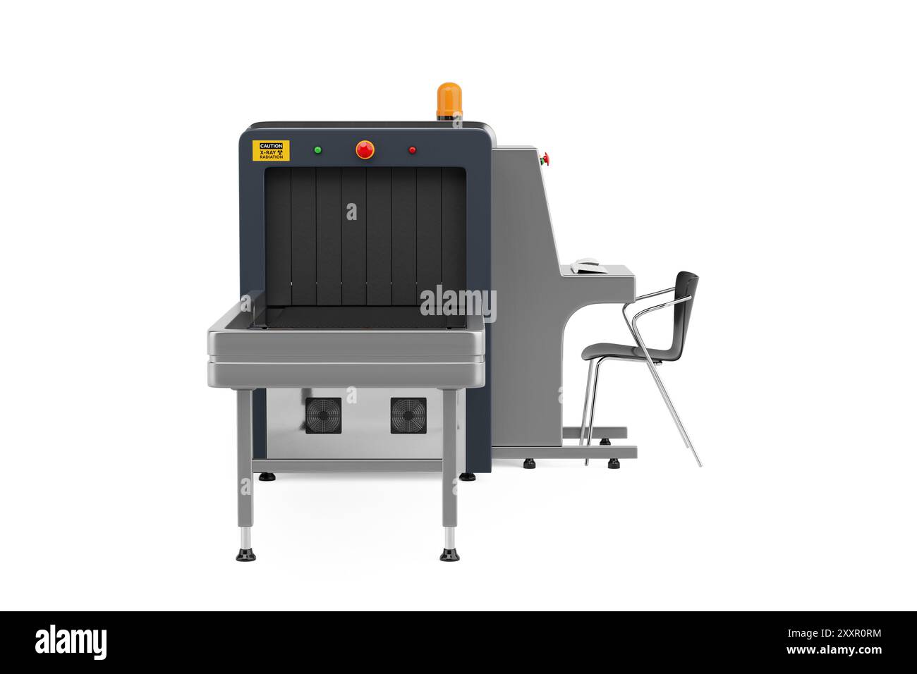 Airport X-ray Security Baggage Scanner on a white background. 3d ...