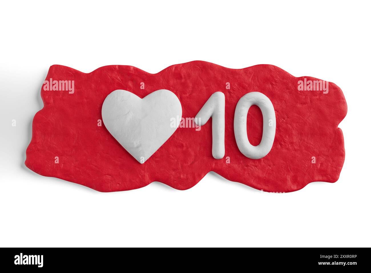 Social Media Network Love and Like Heart Plasticine Patch on a white ...