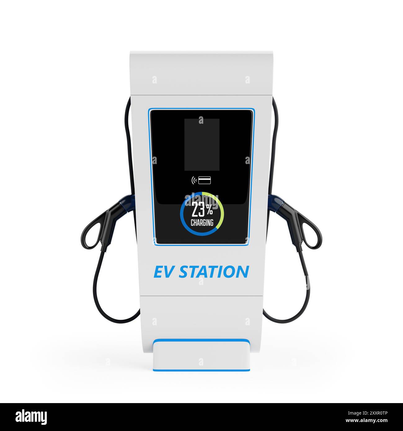 White Modern Power Supply for Electric Car Charging Station on a white ...