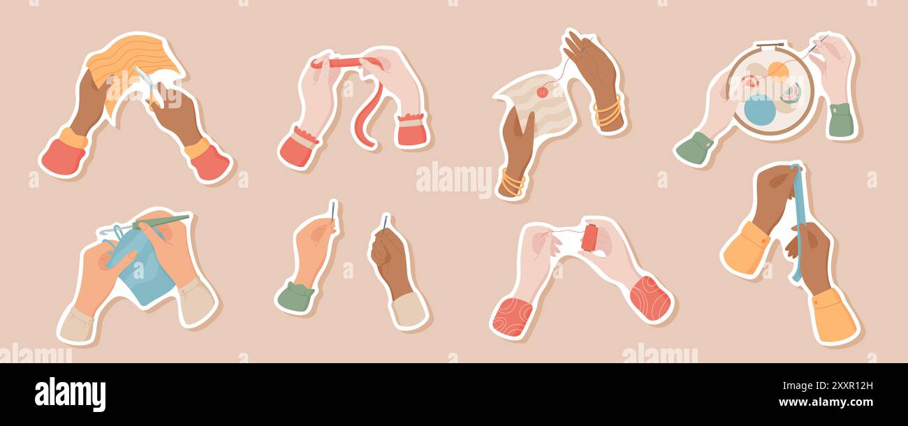 Crafting hands Stock Vector Images - Alamy