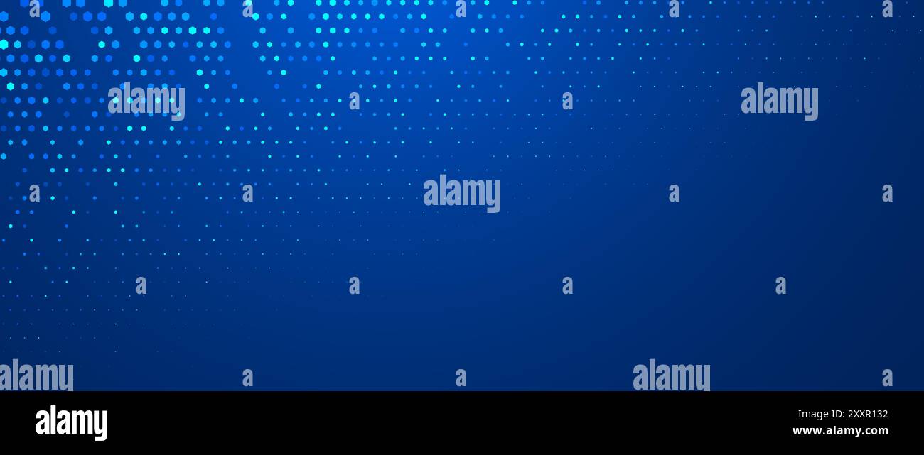 Blue glowing hexagon texture background. Abstract neon hexagonal grid wallpaper. Navy honeycomb ...