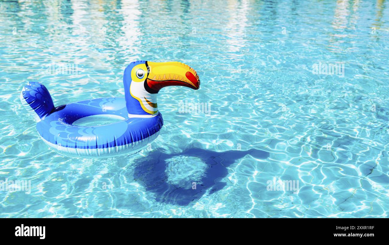 Children inflatable lifebuoy rubber swim ring of colorful toucan bird ...