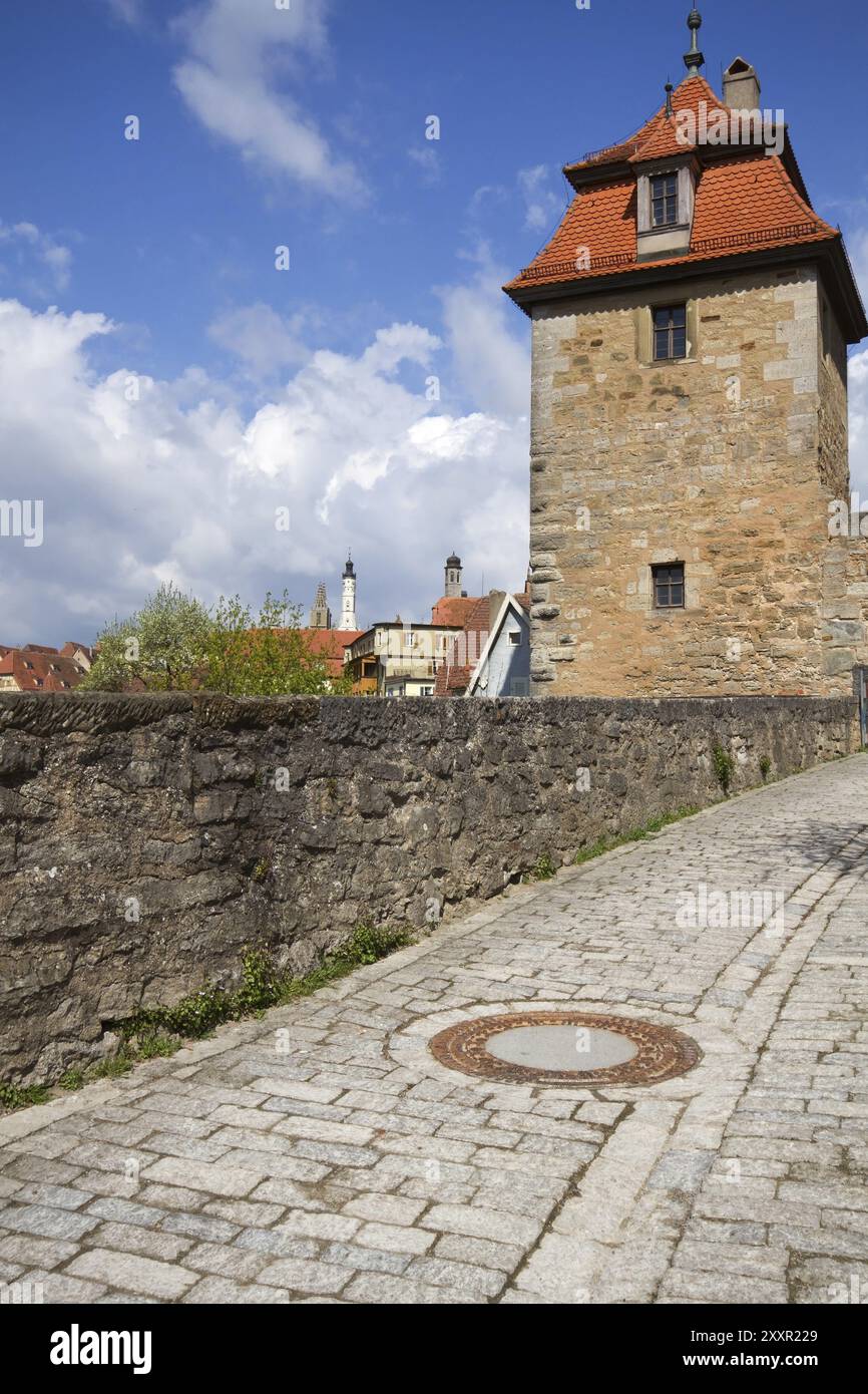 One of the many defence towers in Rothenburg Stock Photo - Alamy