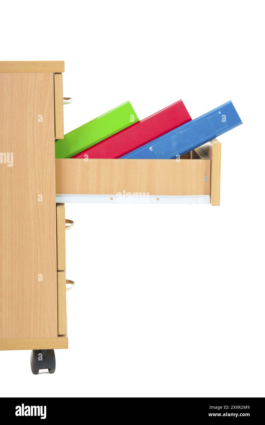 Filing cabinet and folders isolated over white background Stock Photo ...