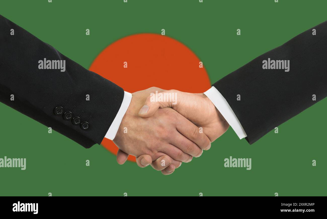 The Bangladesh flag and business handshake Stock Photo - Alamy