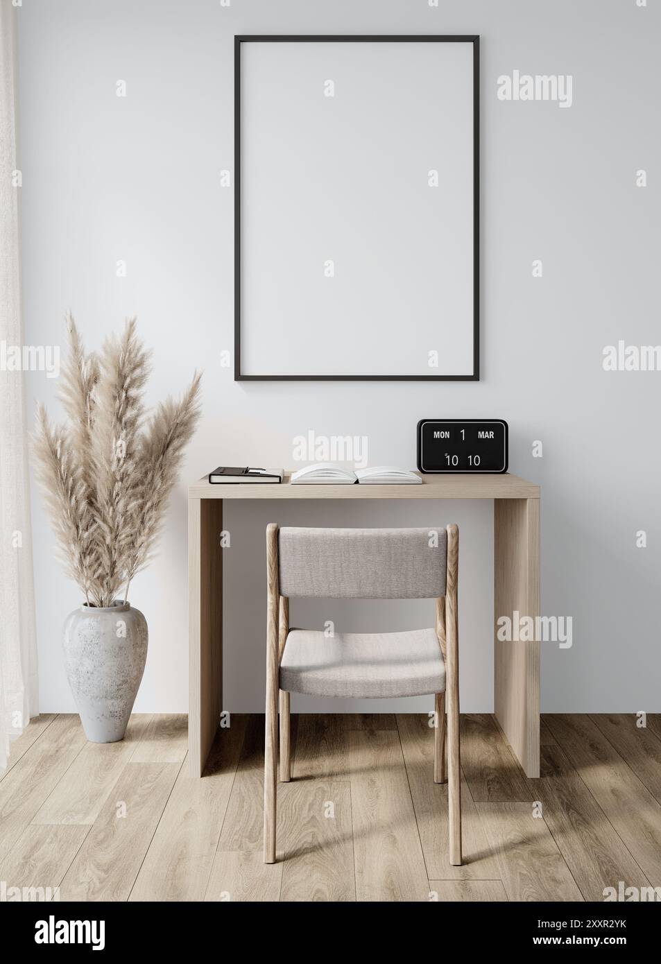 Frame mockup in home interior, ISO A paper size. Study room wall poster ...