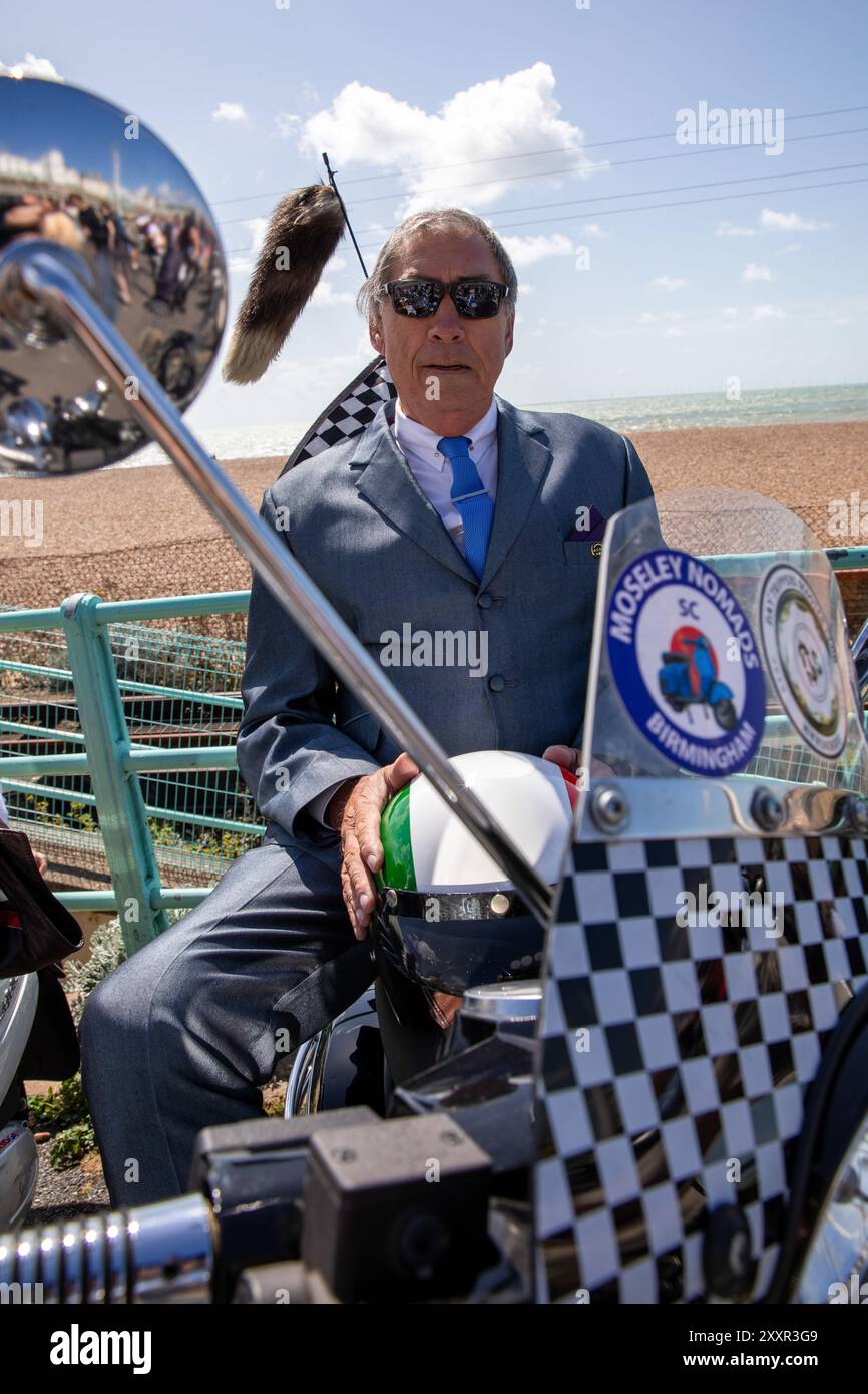 A Mod sits on a scooter. Thousands attend the annual Mod Weekender held ...