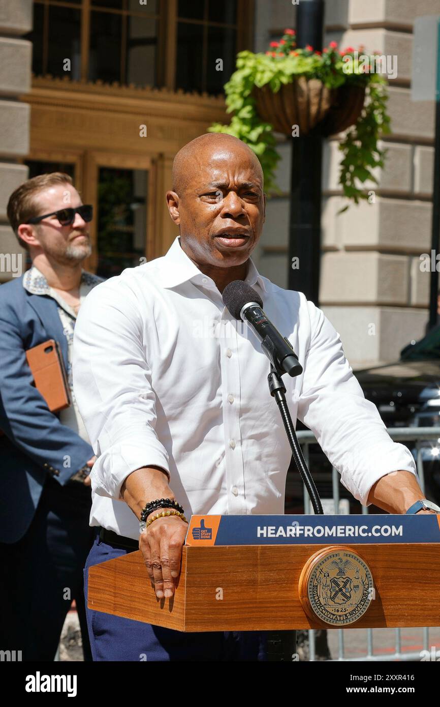 New York, USA, August 24, 2024 - New York City Mayor Eric Adams ...