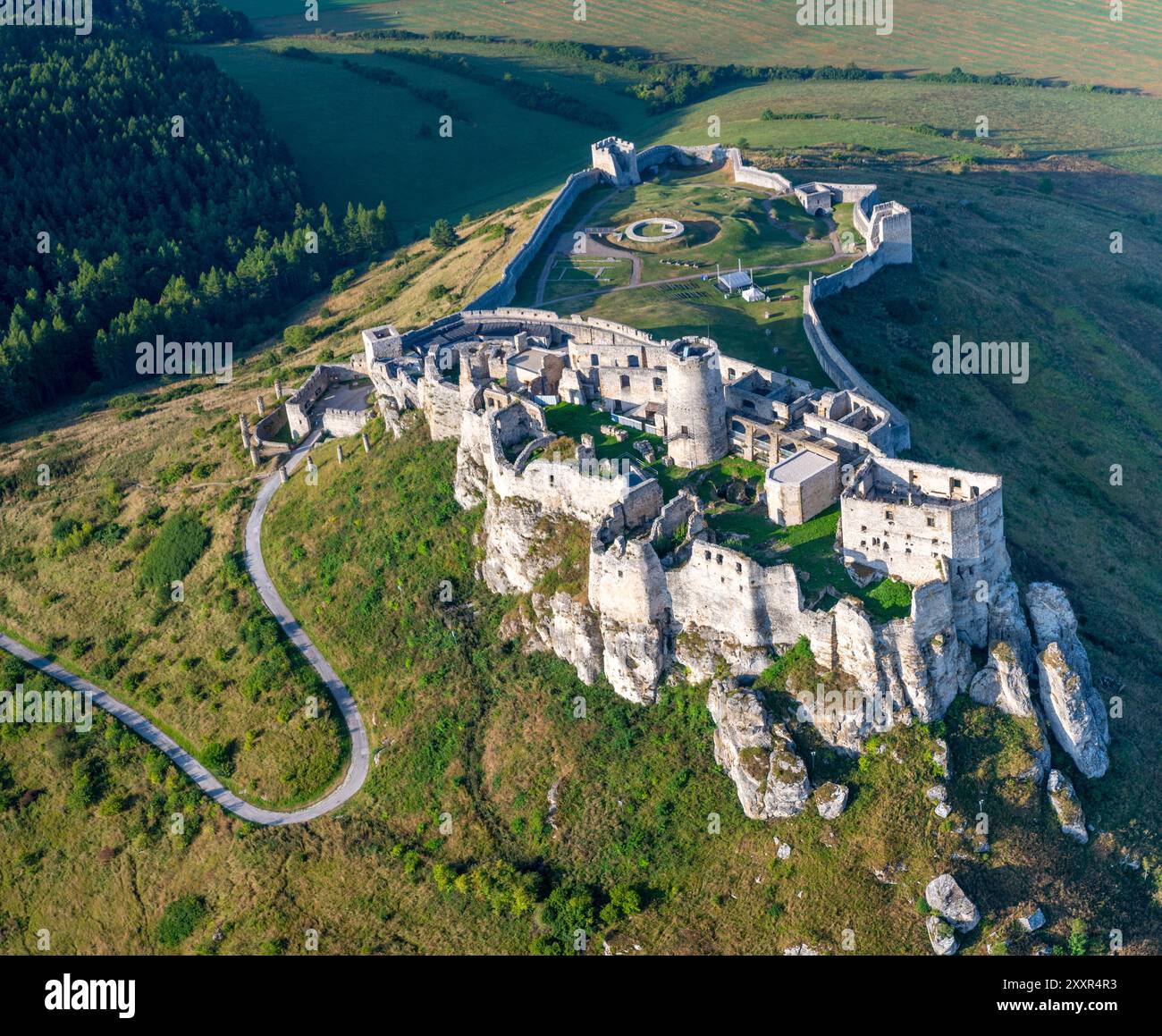 Aerial view of The ruins of Spis Castle. Unesco World Heritage Site ...