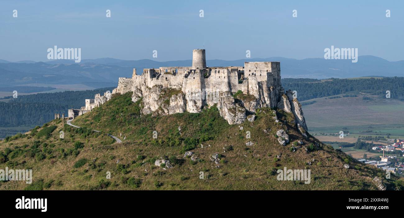 Aerial view of The ruins of Spis Castle. Unesco World Heritage Site ...