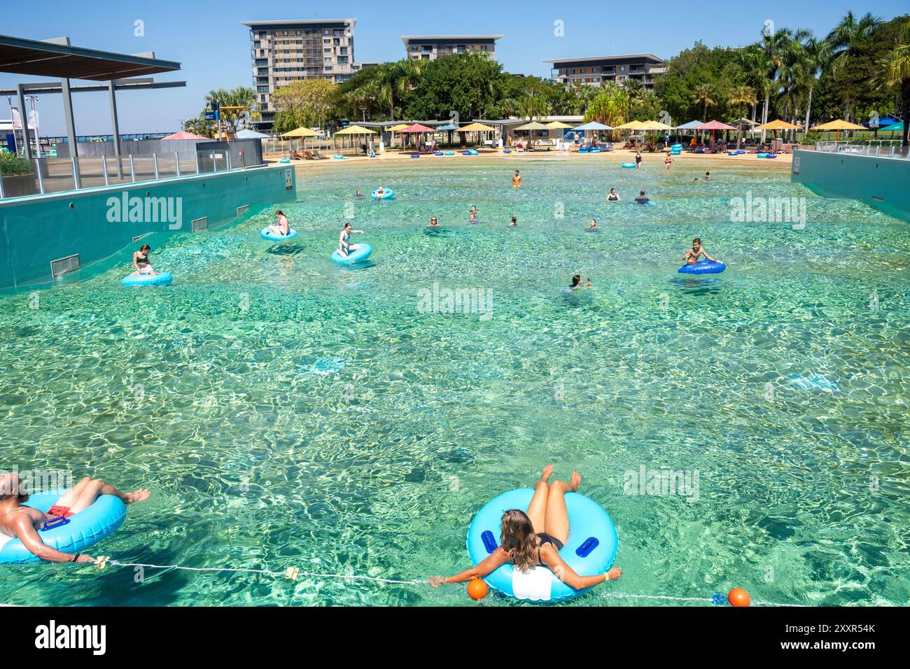 Wave lagoon waves rings inflatable public swimming pool parasols hi-res ...