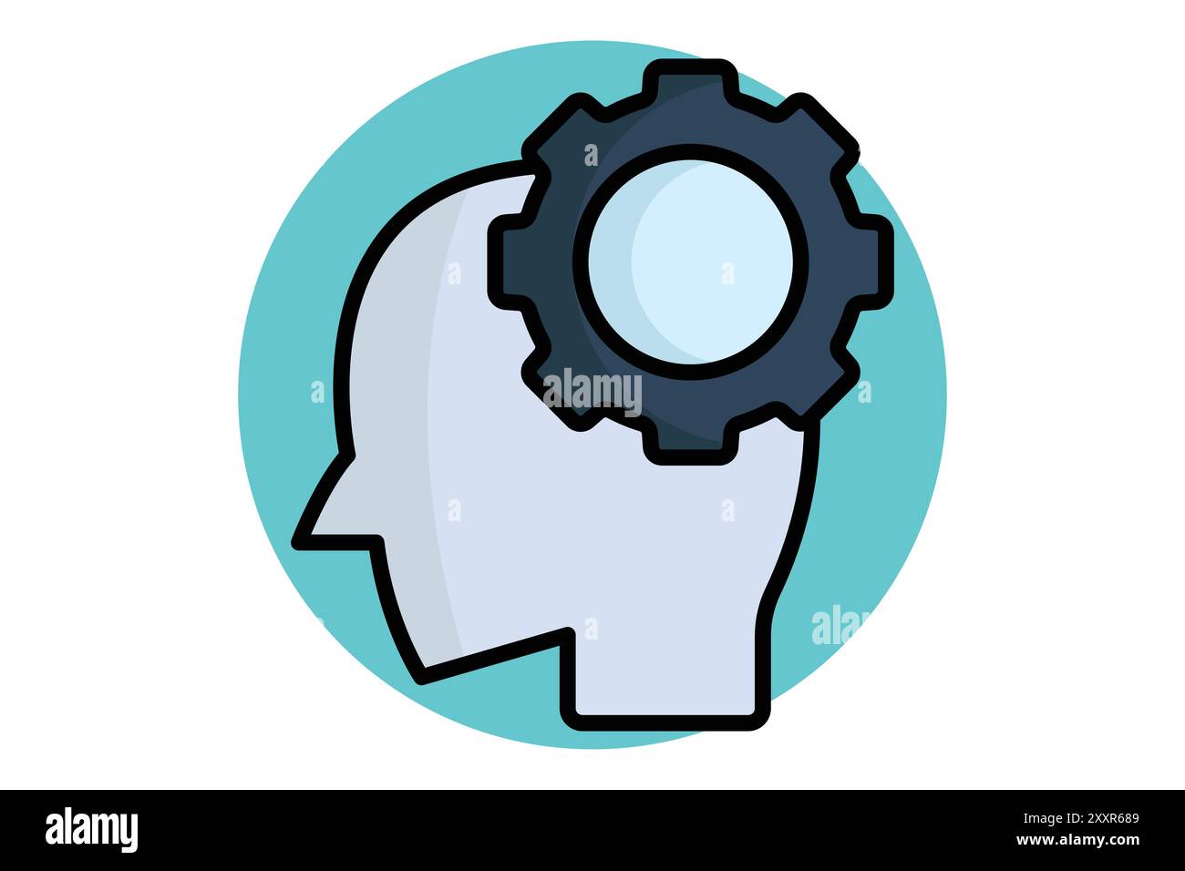 Capability colored outline icon. head with gear. icon related to ...