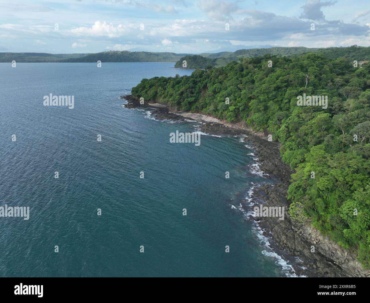 Aerial View of Playa Panama, Bahia Culebra and Peninsula Papagayo in ...