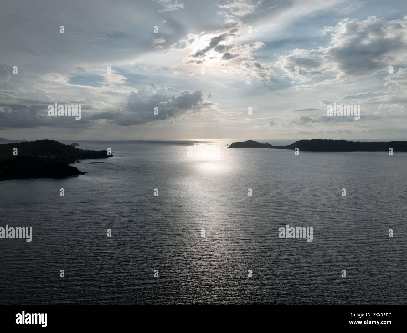 Aerial View of Playa Panama, Bahia Culebra and Peninsula Papagayo in ...