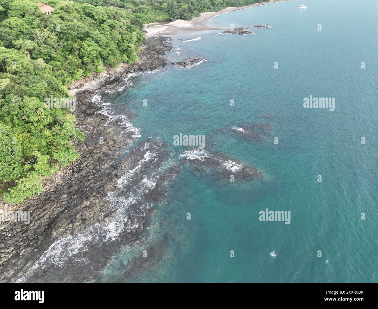 Aerial View of Playa Panama, Bahia Culebra and Peninsula Papagayo in ...