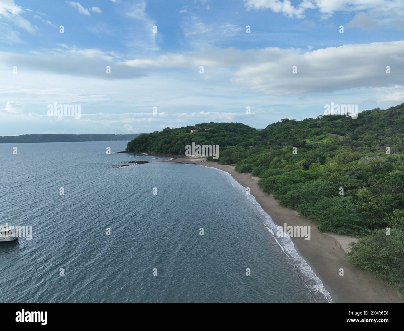 Aerial View of Playa Panama and Bahia Culebra in Guanacaste, Costa Rica ...