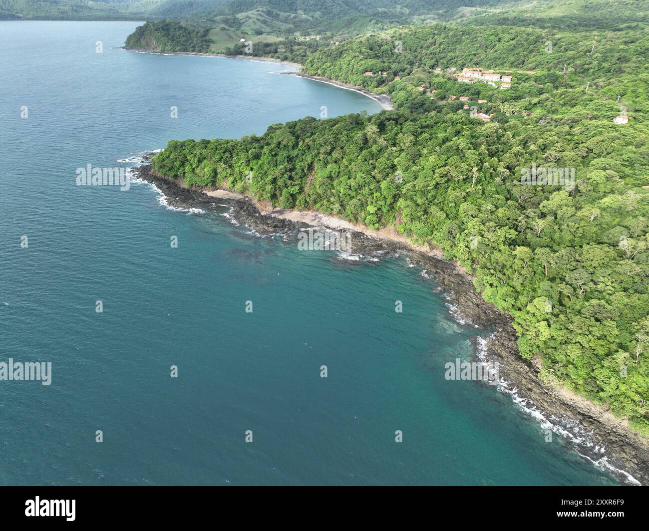 Aerial View of Playa Panama and Bahia Culebra in Guanacaste, Costa Rica ...