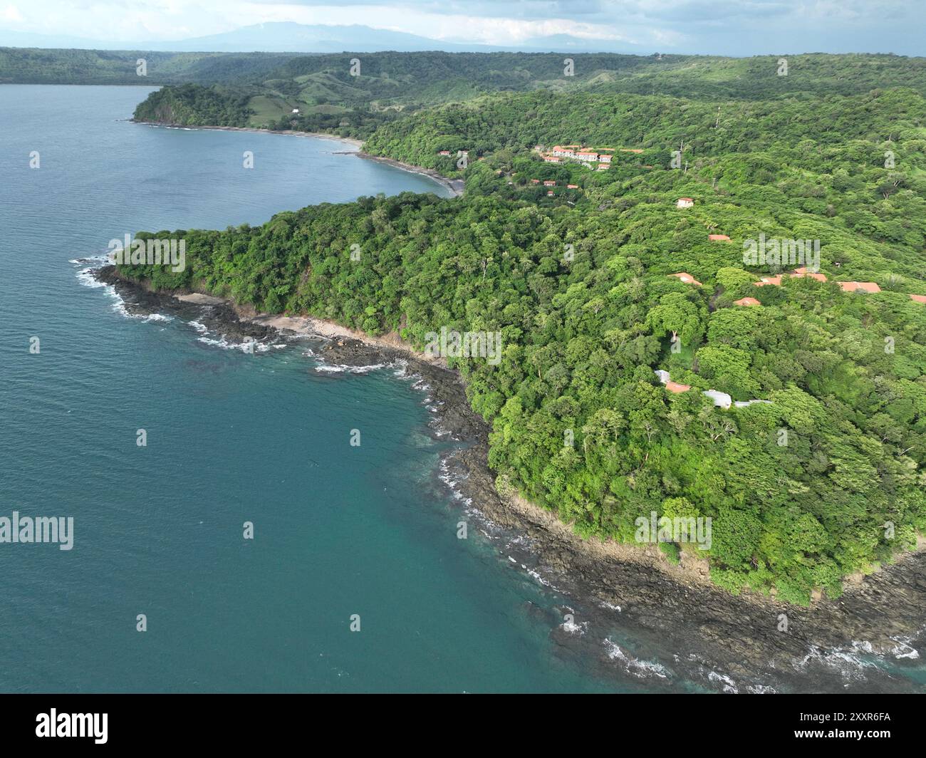 Aerial View of Playa Panama and Bahia Culebra in Guanacaste, Costa Rica ...