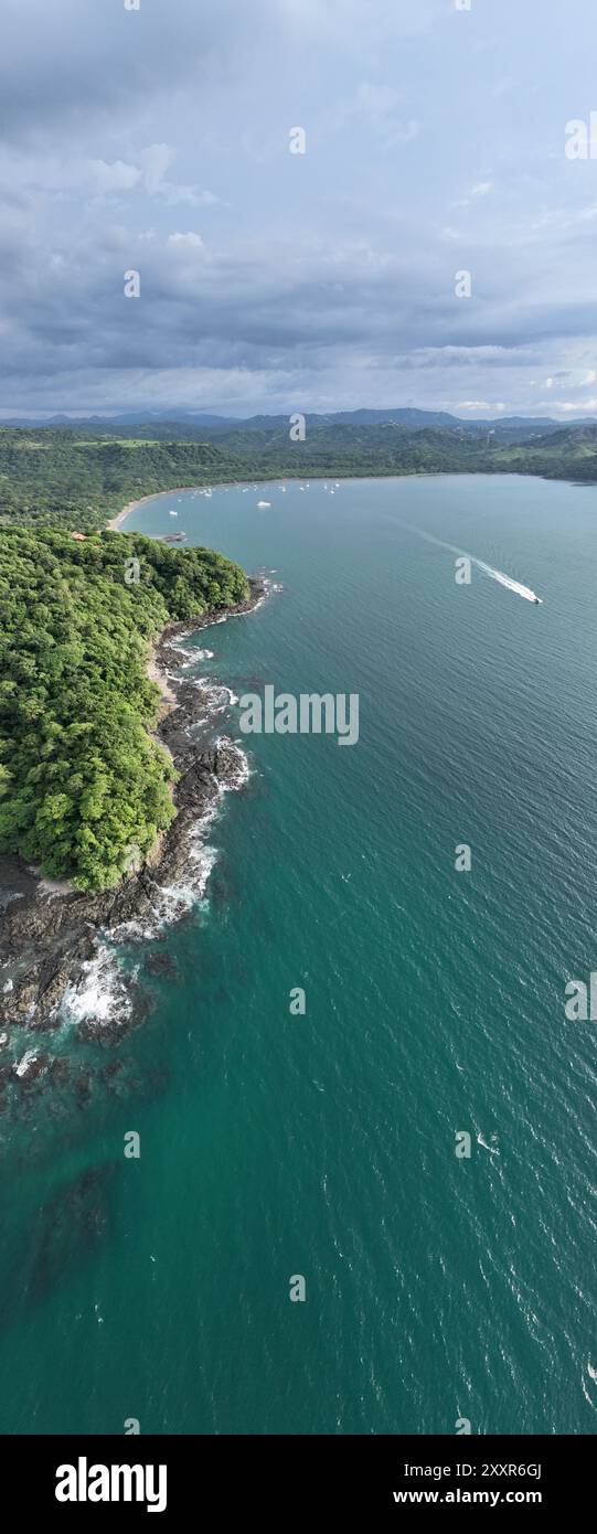 Aerial View of Playa Panama and Bahia Culebra in Guanacaste, Costa Rica ...