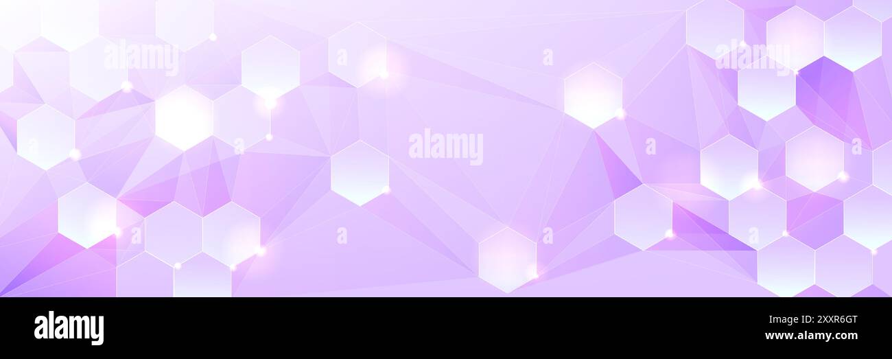 Purple pastel medical and tech background with hexagon pattern and ...