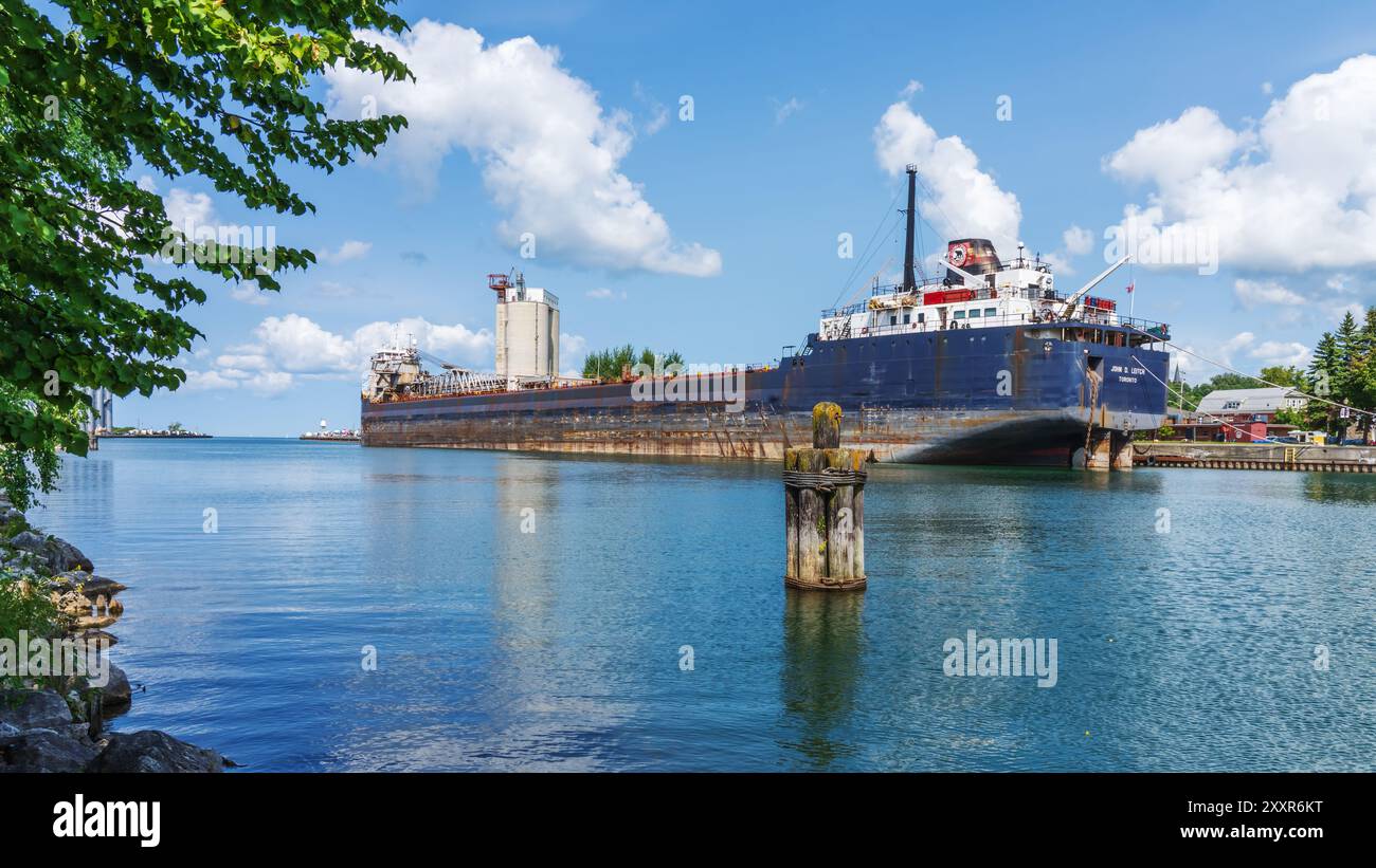 The Great Lakes freighter John D Leitch moored in Owen Sound harbour on ...