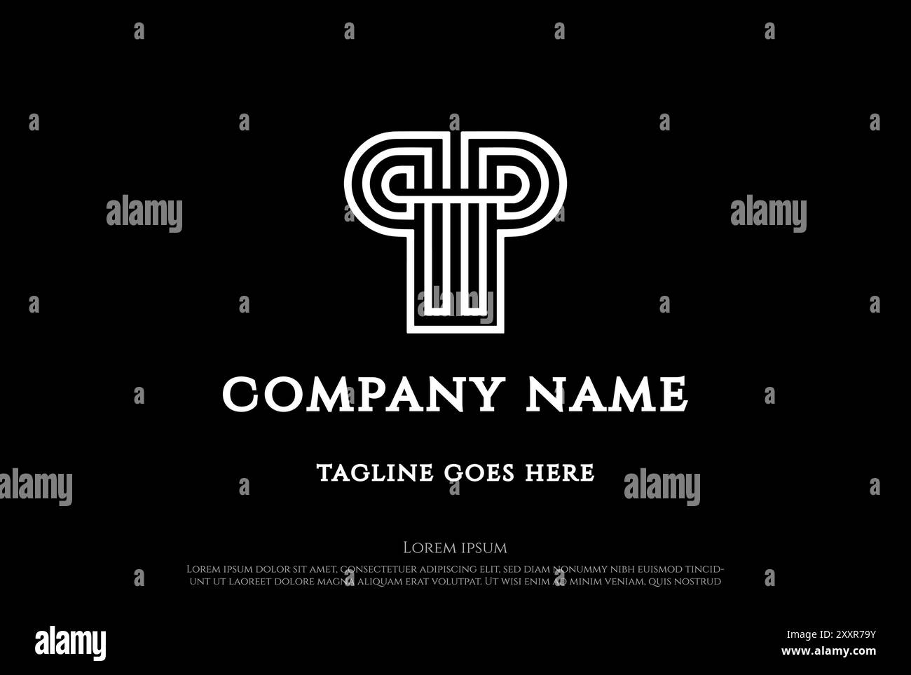 Initial Letter P for Pillar Line Outline Monogram Logo Design Vector Stock Vector Image & Art ...