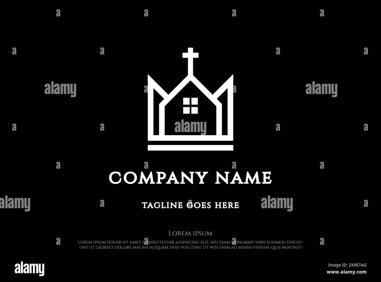 King Queen Crown Christian Church Chapel Logo Design Vector Stock ...