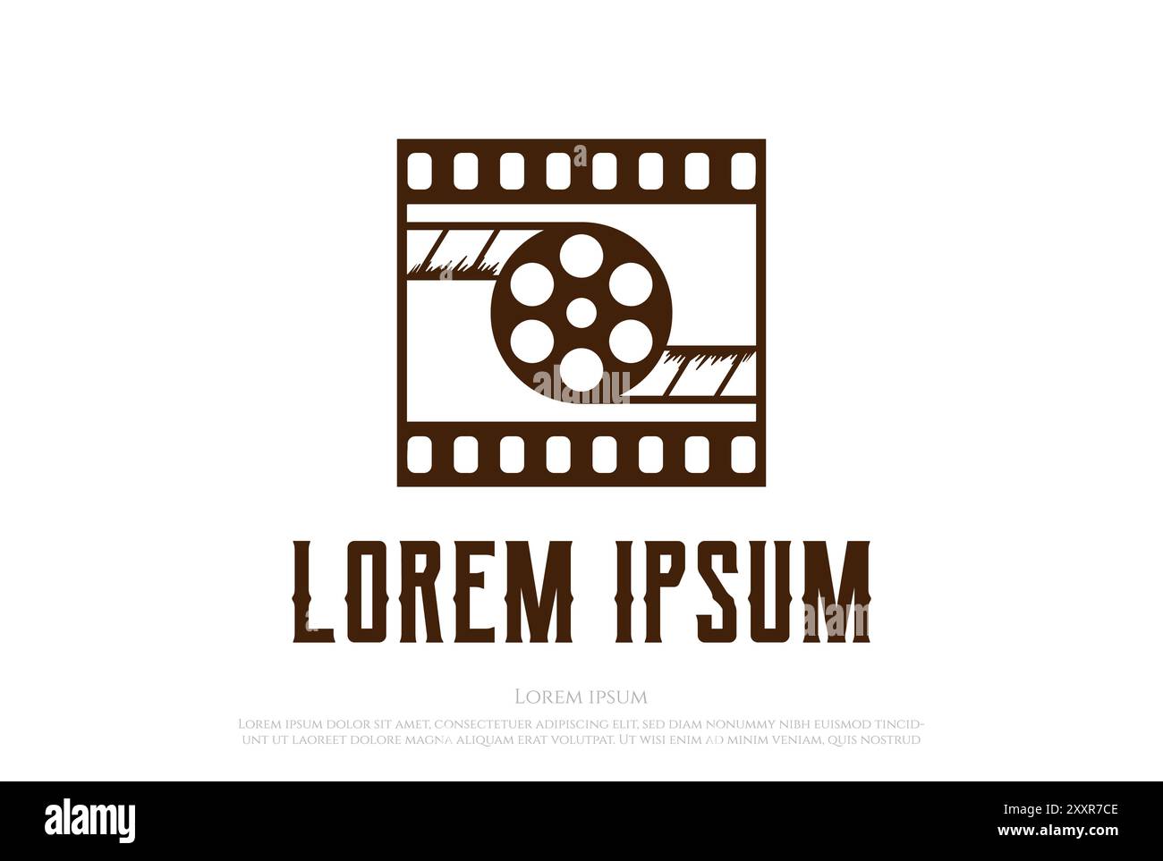 Cinema Filmstrip Film Stripes Reel Movie Production Logo Design Vector ...