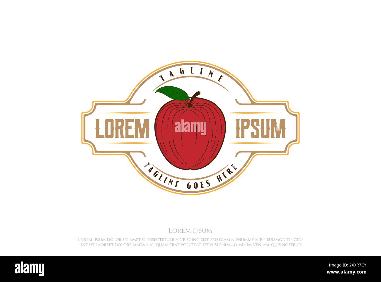 Retro Vintage Apple Cider Badge Label Logo Design Vector Stock Vector ...