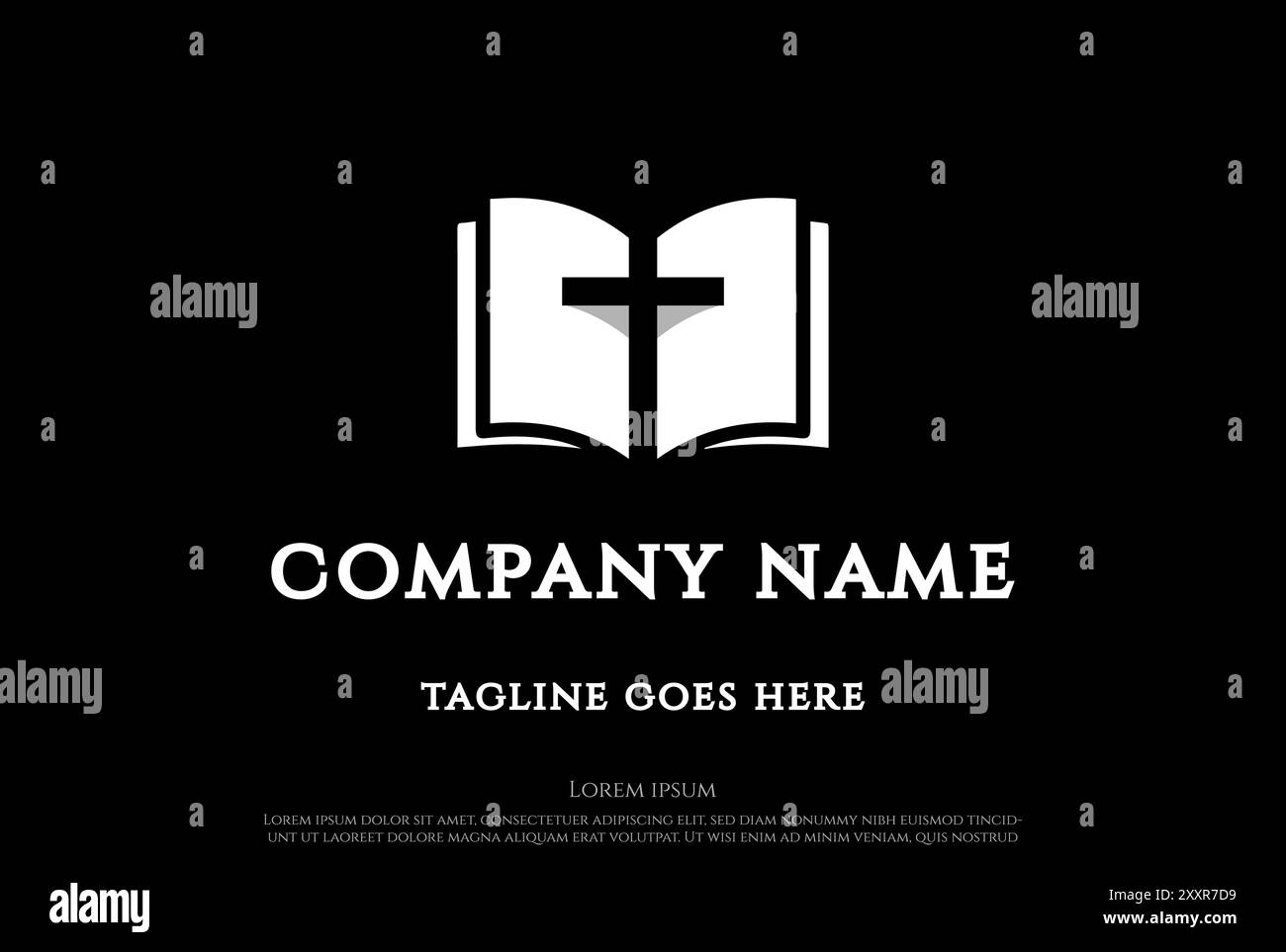 Simple Christian Jesus Cross Bible Book Church Religion Logo Design ...