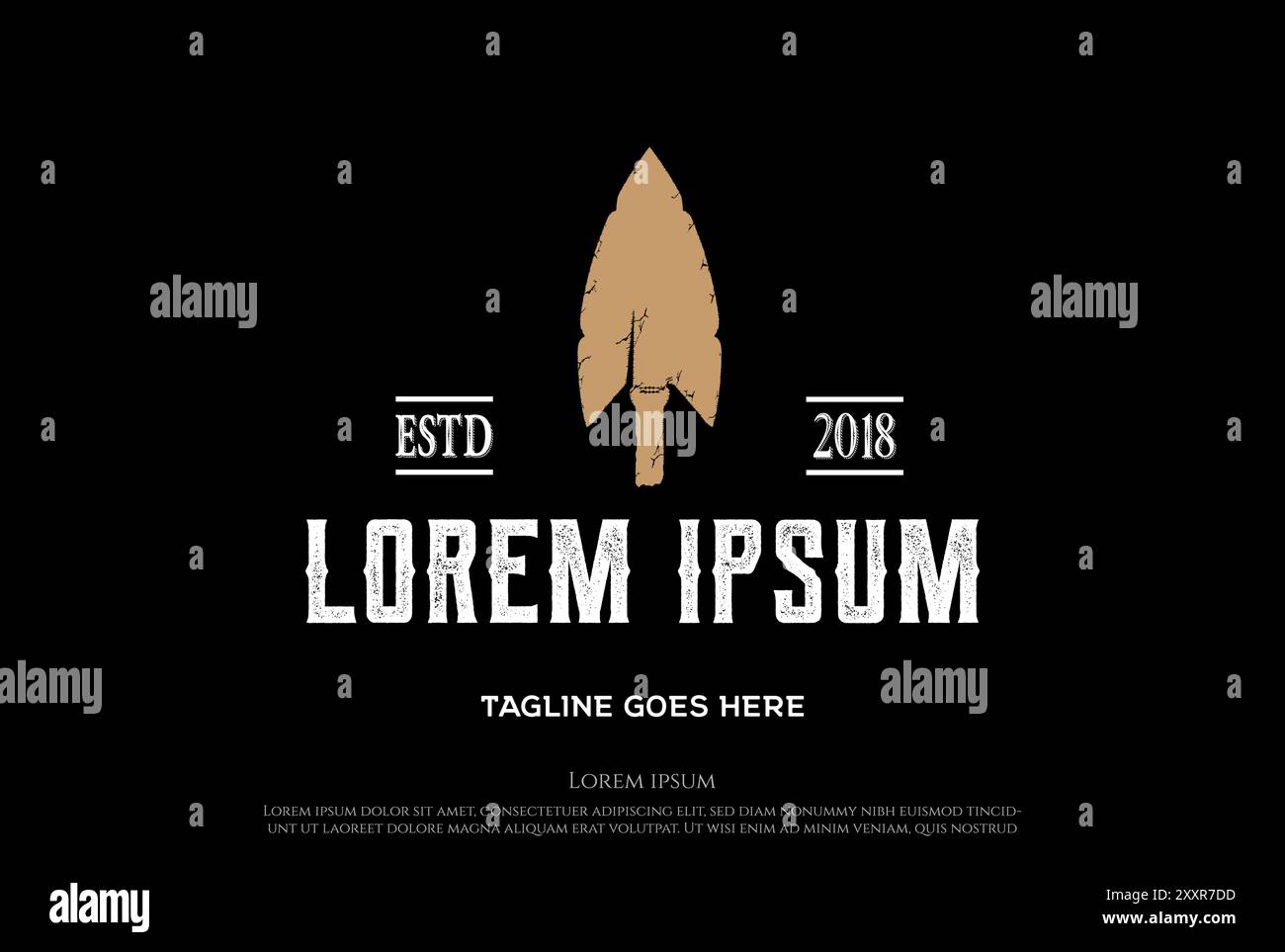 Vintage Retro Rustic Arrowhead Spear Hunting Hipster Logo Design Vector Stock Vector Image & Art ...