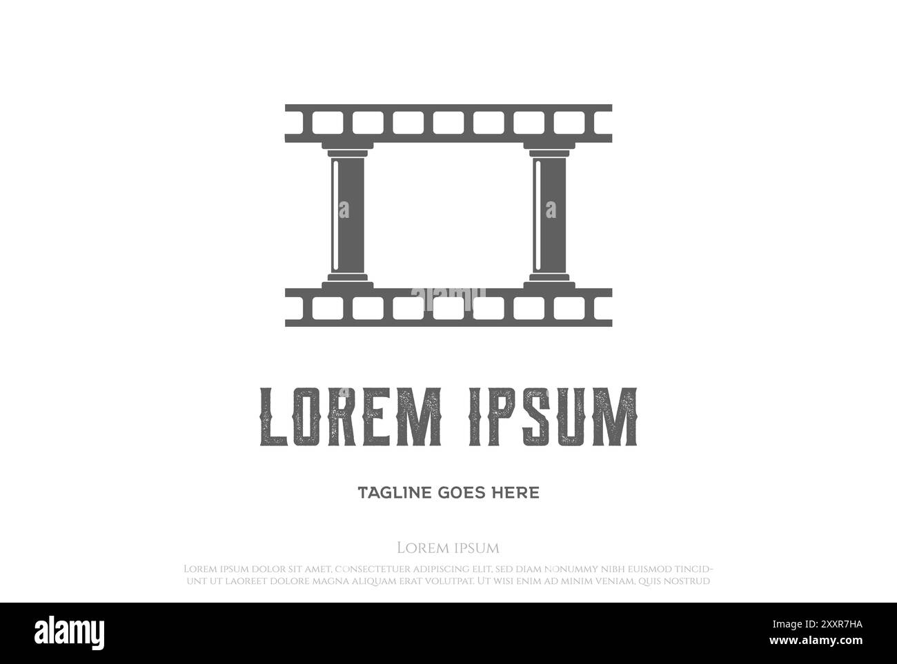 Pillar Film Strip Movie Cinema Production Logo Design Vector Stock ...