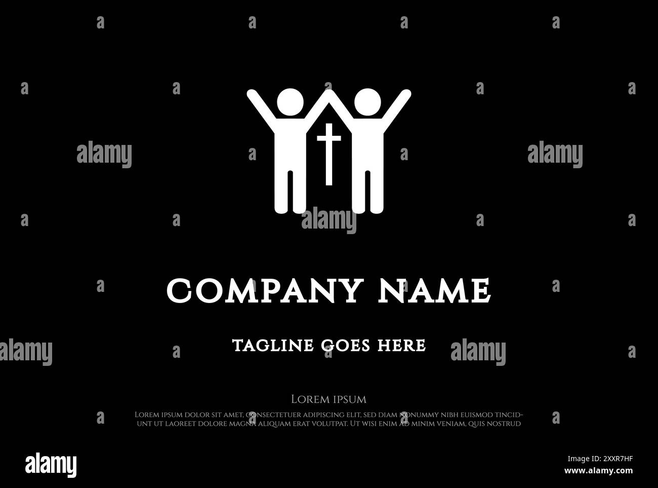 Human People with Jesus Cross Christian Church Community Logo Design ...