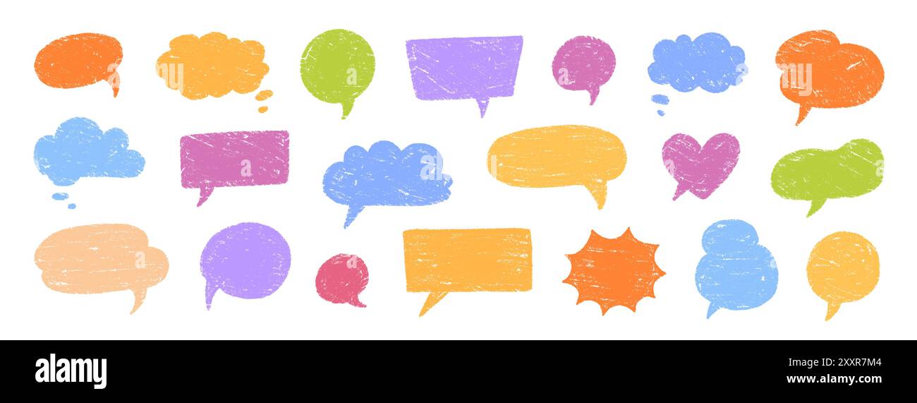 Crayon speech bubble color background Cut Out Stock Images & Pictures ...