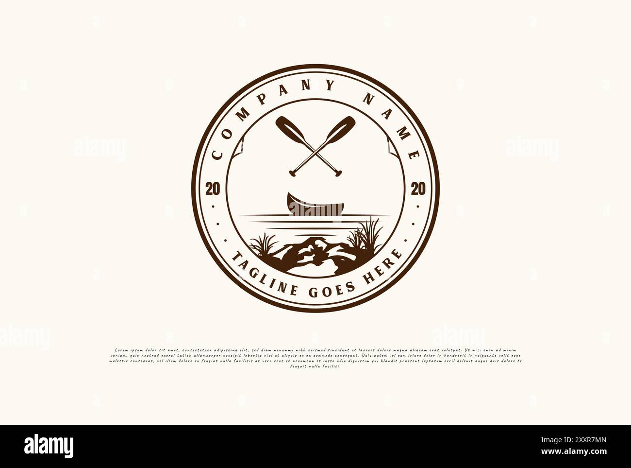 Vintage Kayak Canoe Rafting Boat Badge Emblem for Sport Club Logo ...