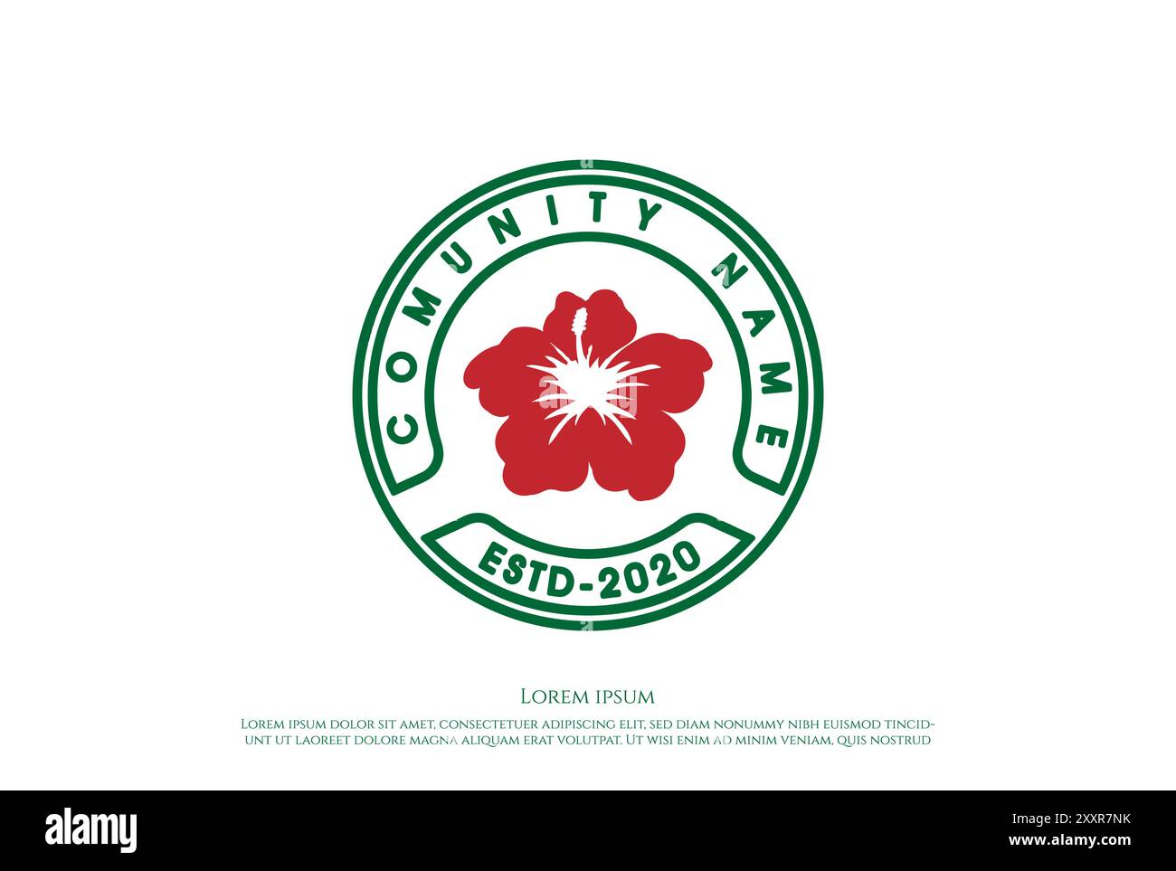 Vintage Retro Hawaiian Hibiscus Flower Stamp Logo Design Vector Stock ...