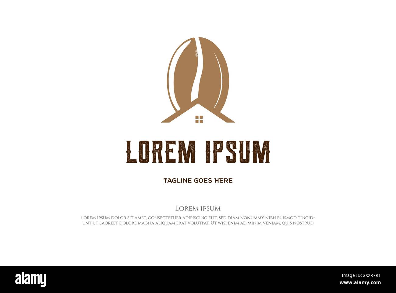 House Roof with Coffee Bean for Cafe Bistro Restaurant Logo Design Vector Stock Vector Image ...