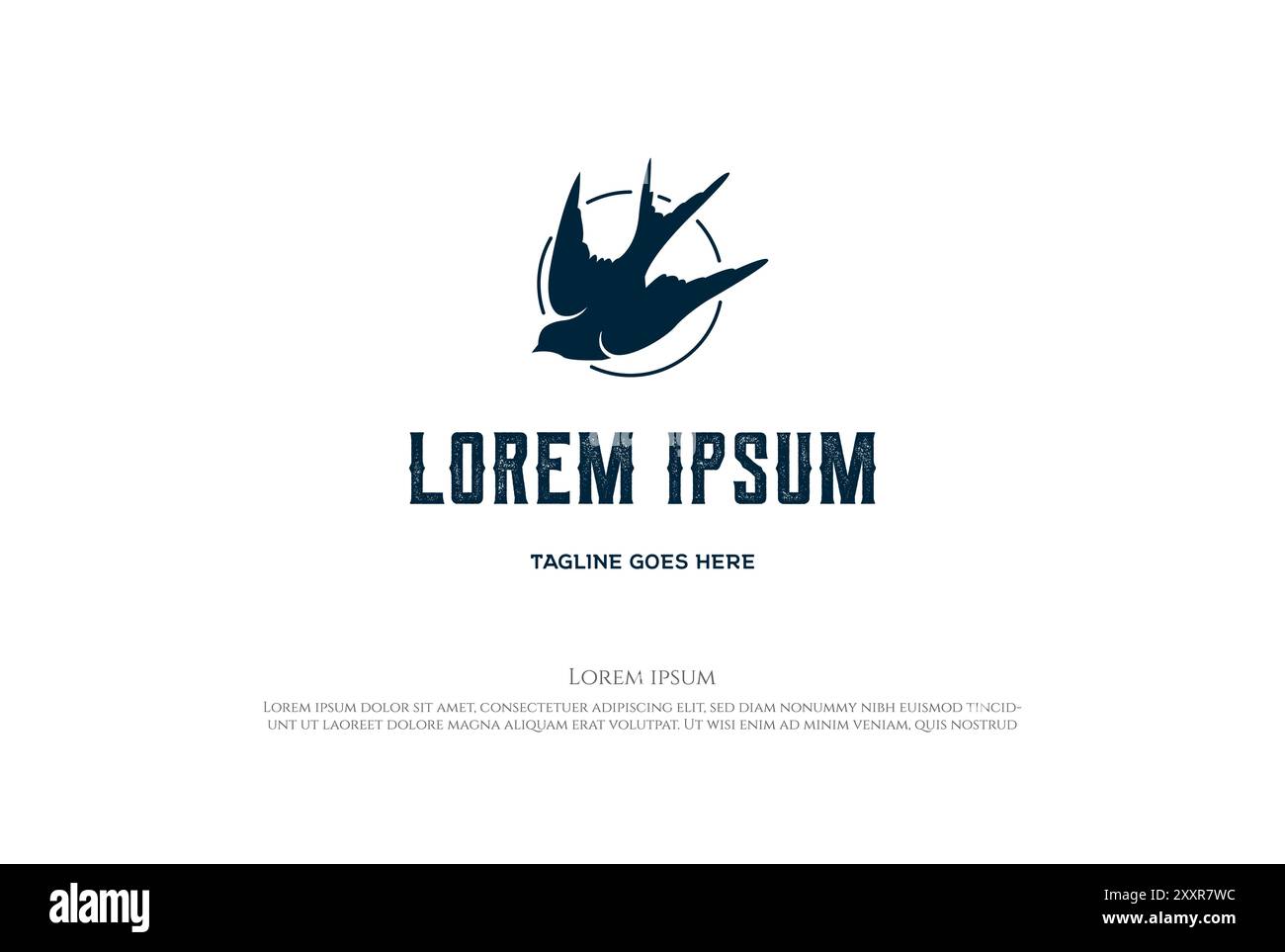 Simple Minimalist Flying Swallow Martin Martlet Bird Logo Design Vector ...