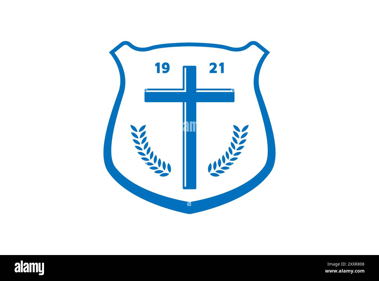 Retro Vintage Shield with Jesus Christian Cross for Church Chapel ...