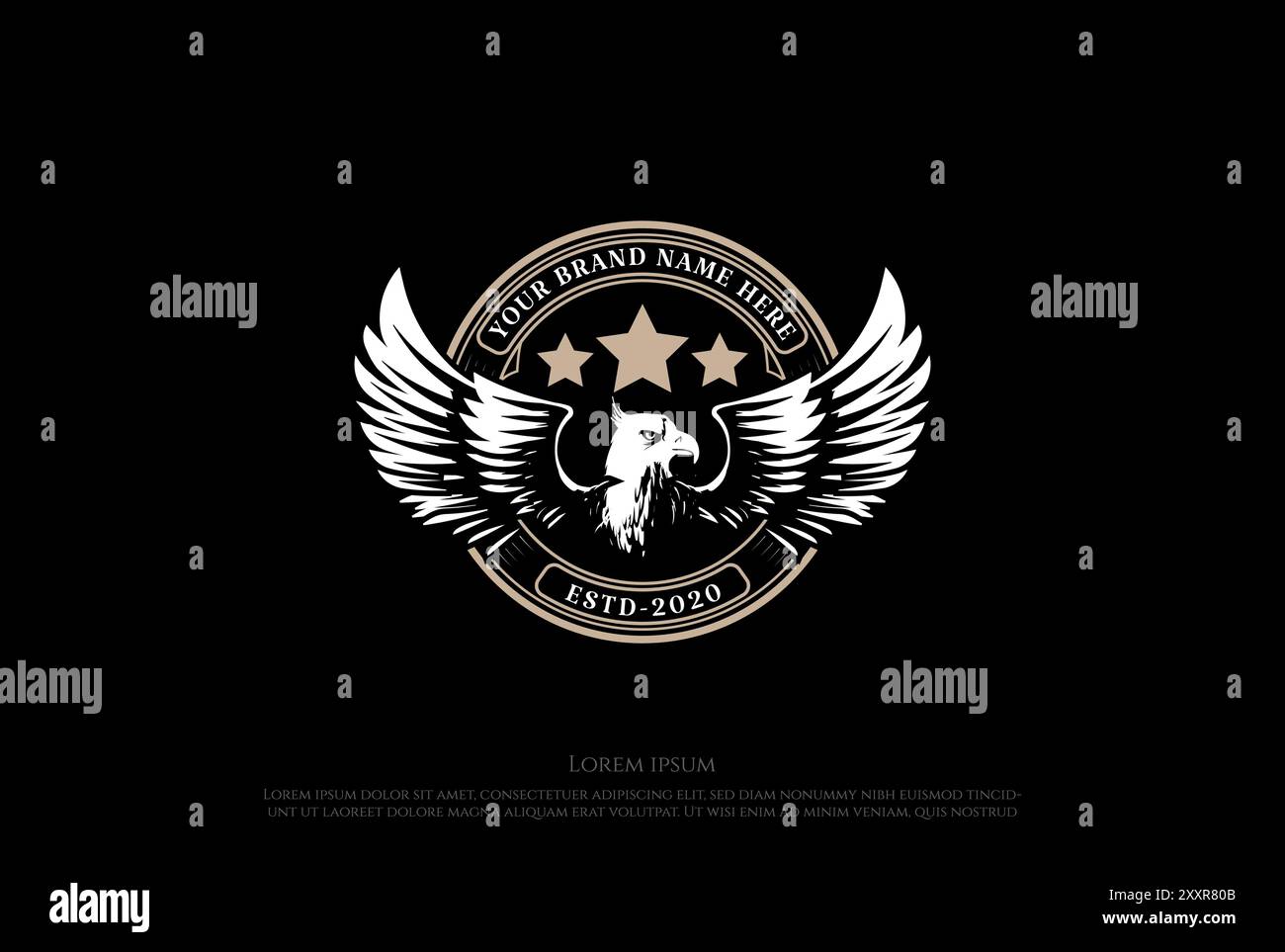 Vintage Retro Classic Eagle Hawk Star Logo Design Vector Stock Vector ...